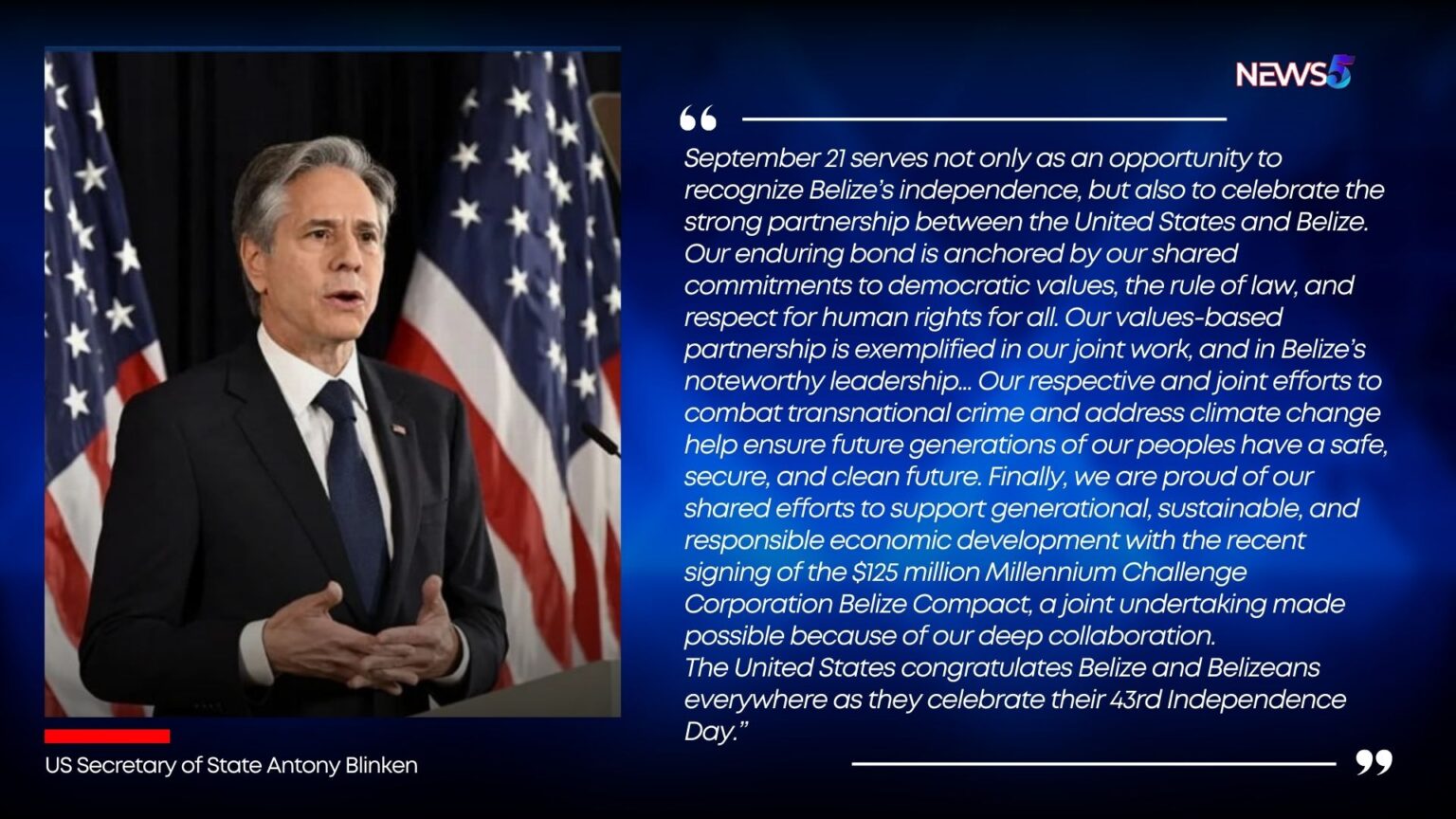 International Leaders Celebrate Belize’s 43rd Independence | Greater ...