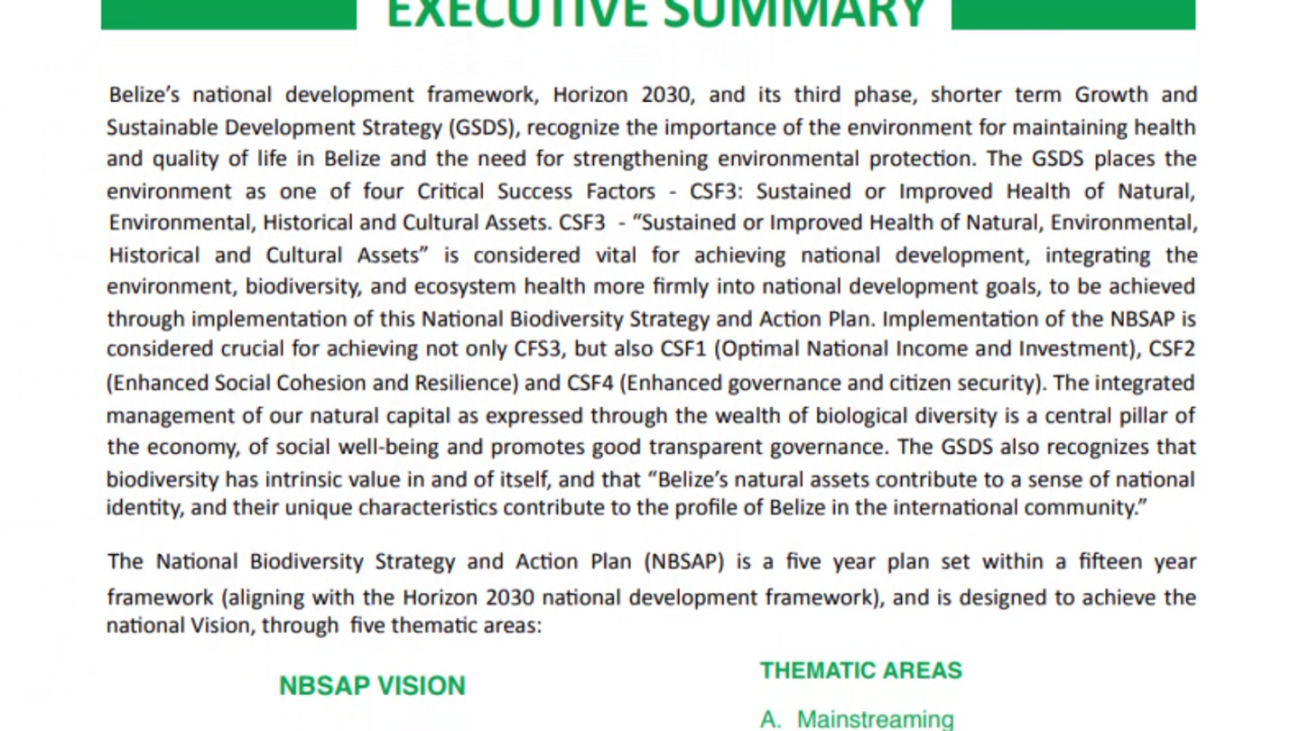 Filling the Gaps in Belize’s National Biodiversity Plan | Greater ...