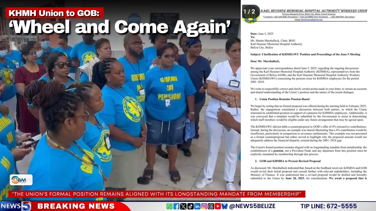 KHMH Union to GOB: ‘Wheel and Come Again’ - Greater Belize Media