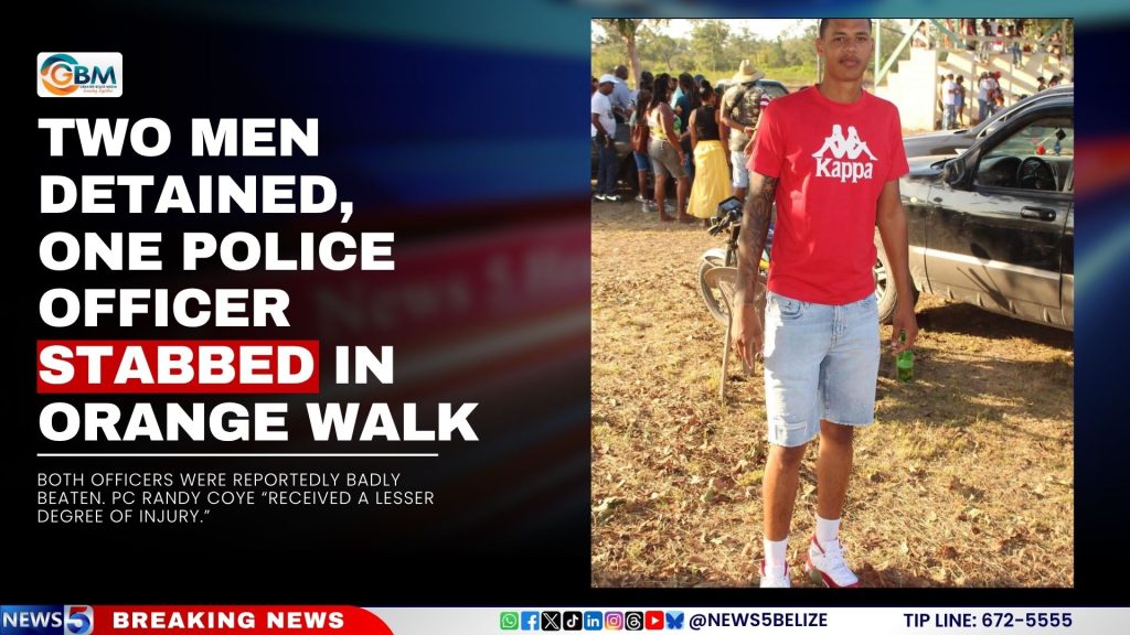 Two Men Detained, One Police Officer Stabbed in Orange Walk | Greater ...