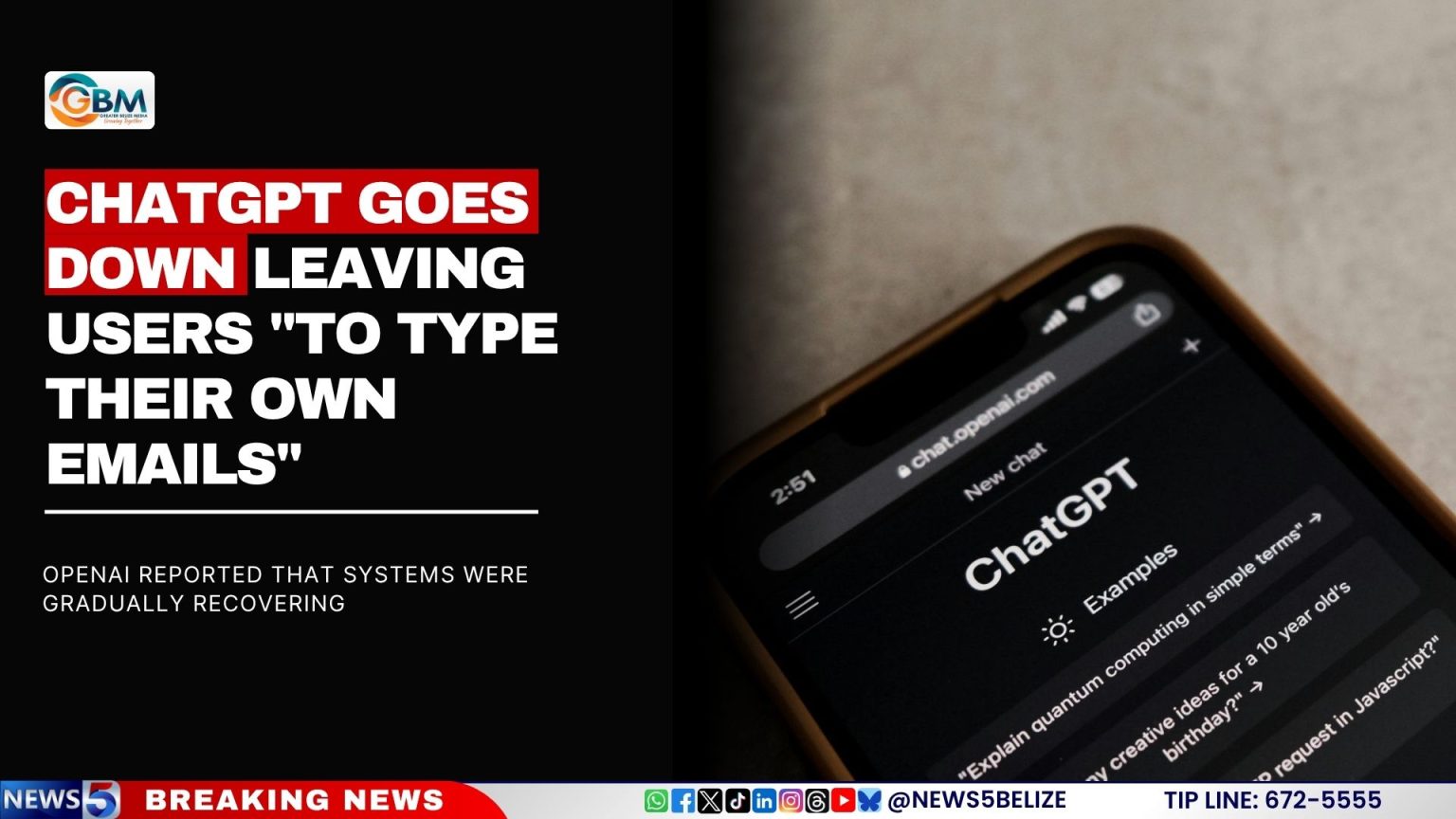 ChatGPT Goes Down Leaving Users ‘To Type Their Own Emails’ | Greater ...