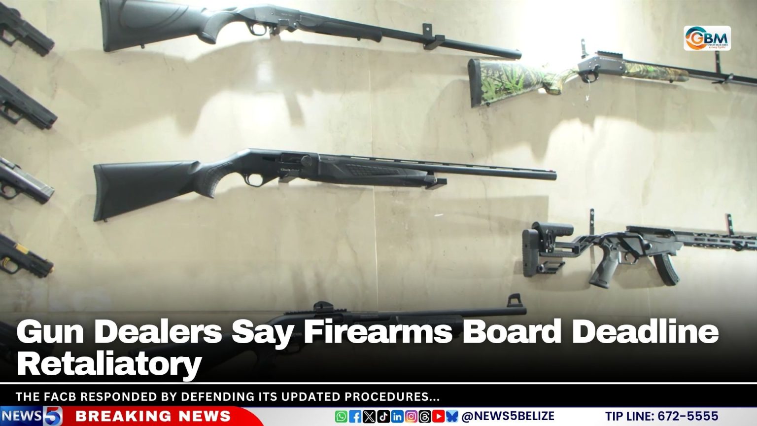 Gun Dealers Say Firearms Board Deadline Retaliatory - Greater Belize Media