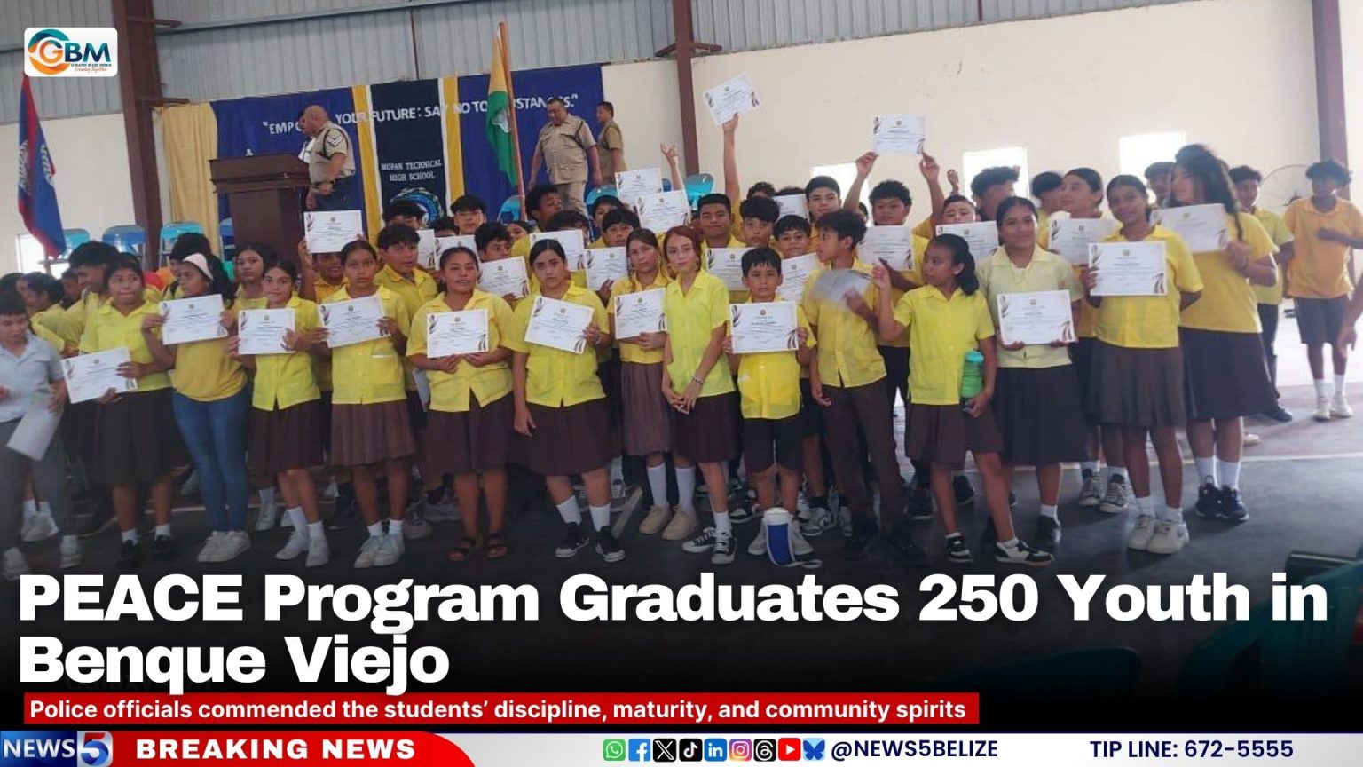 PEACE Program Graduates 250 Youth in Benque Viejo | Greater Belize Media
