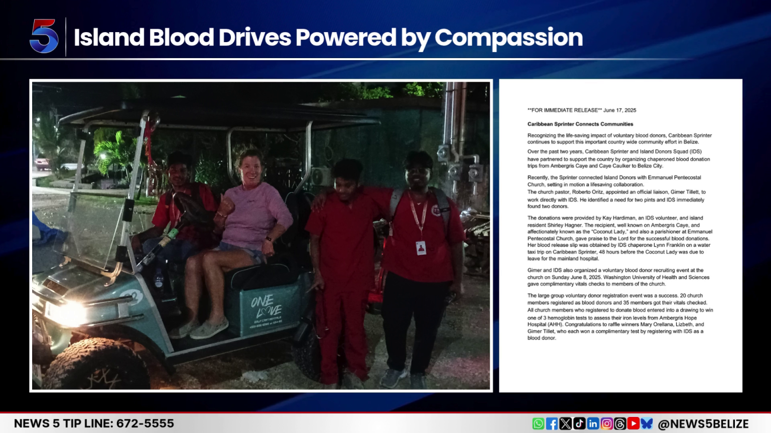 Caribbean Sprinter Delivers Hope, One Pint at a Time | Greater Belize Media