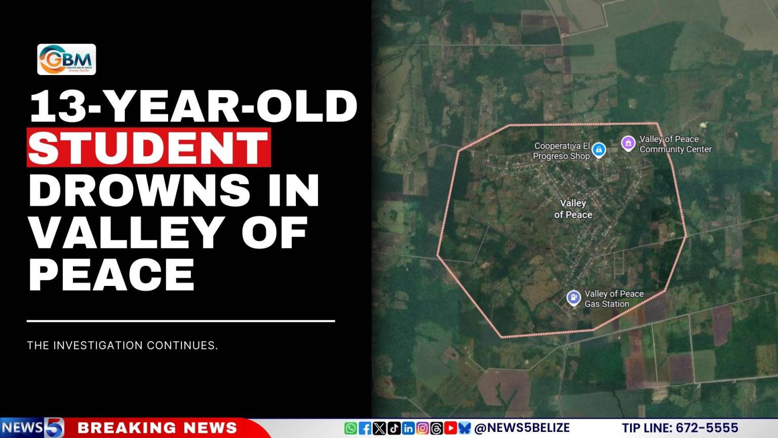 13-Year-Old Student Drowns in Valley of Peace | Greater Belize Media