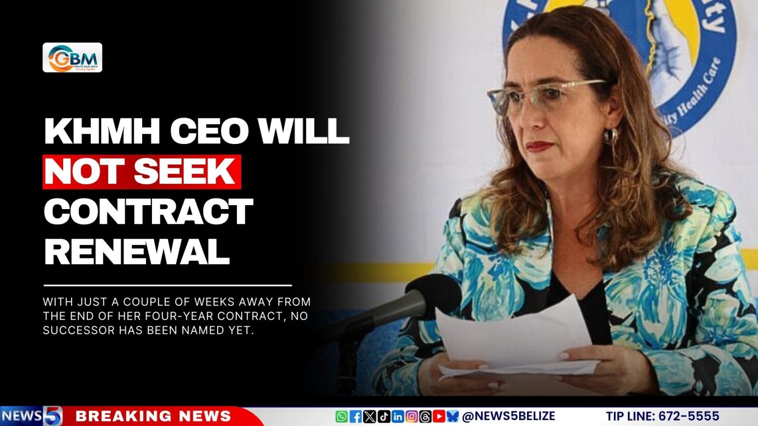 KHMH CEO Will Not Seek Contract Renewal | Greater Belize Media