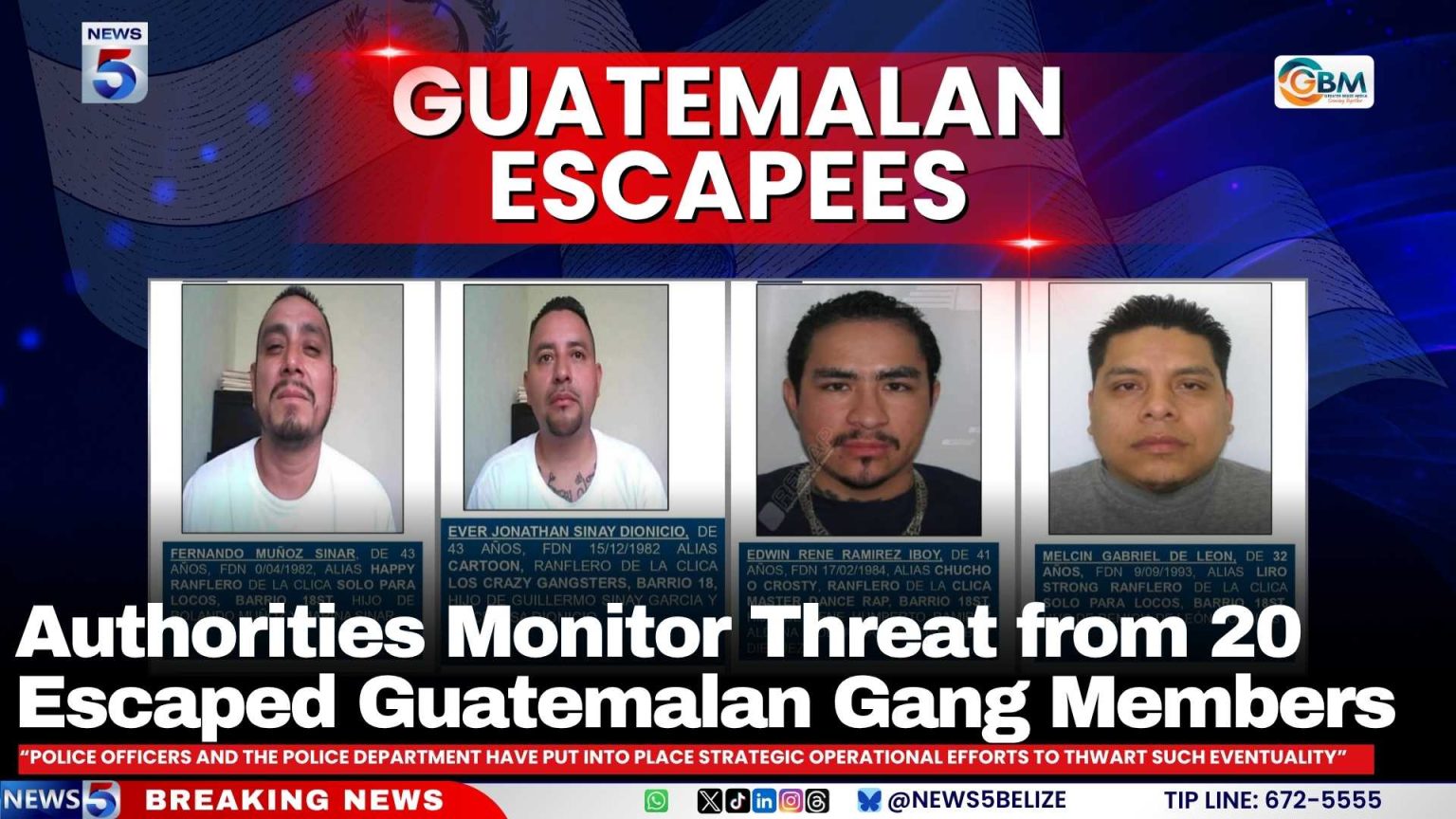 Authorities Monitor Threat from 20 Escaped Guatemalan Gang Members ...