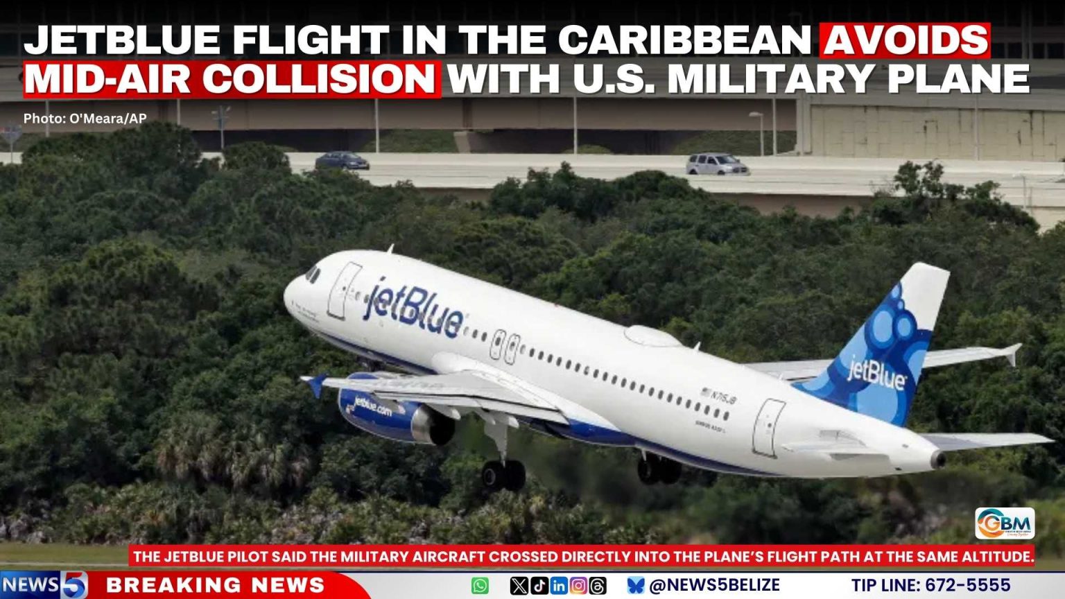 JetBlue Flight in the Caribbean Avoids Mid-air Collision with U.S ...
