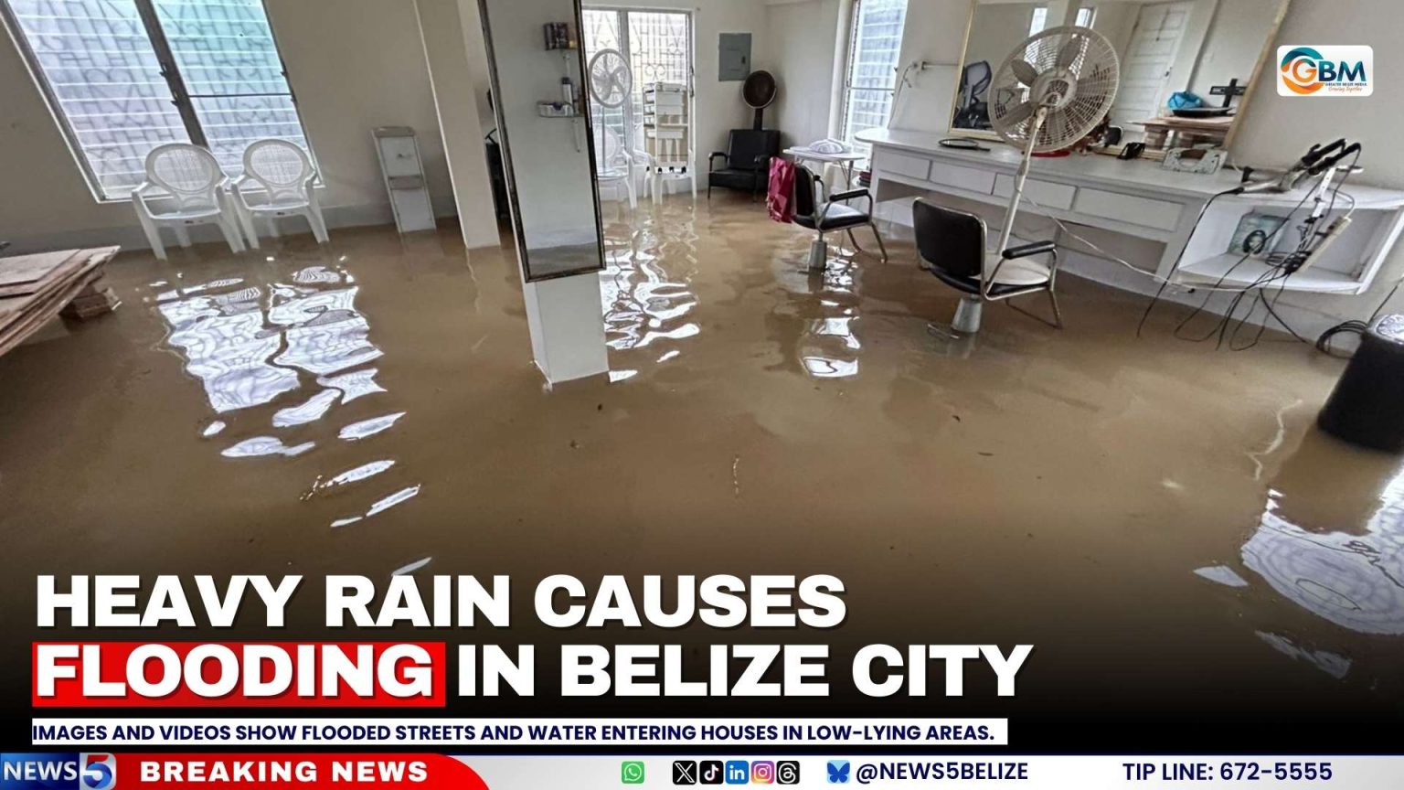 Heavy Rain Causes Flooding in Belize City | Greater Belize Media