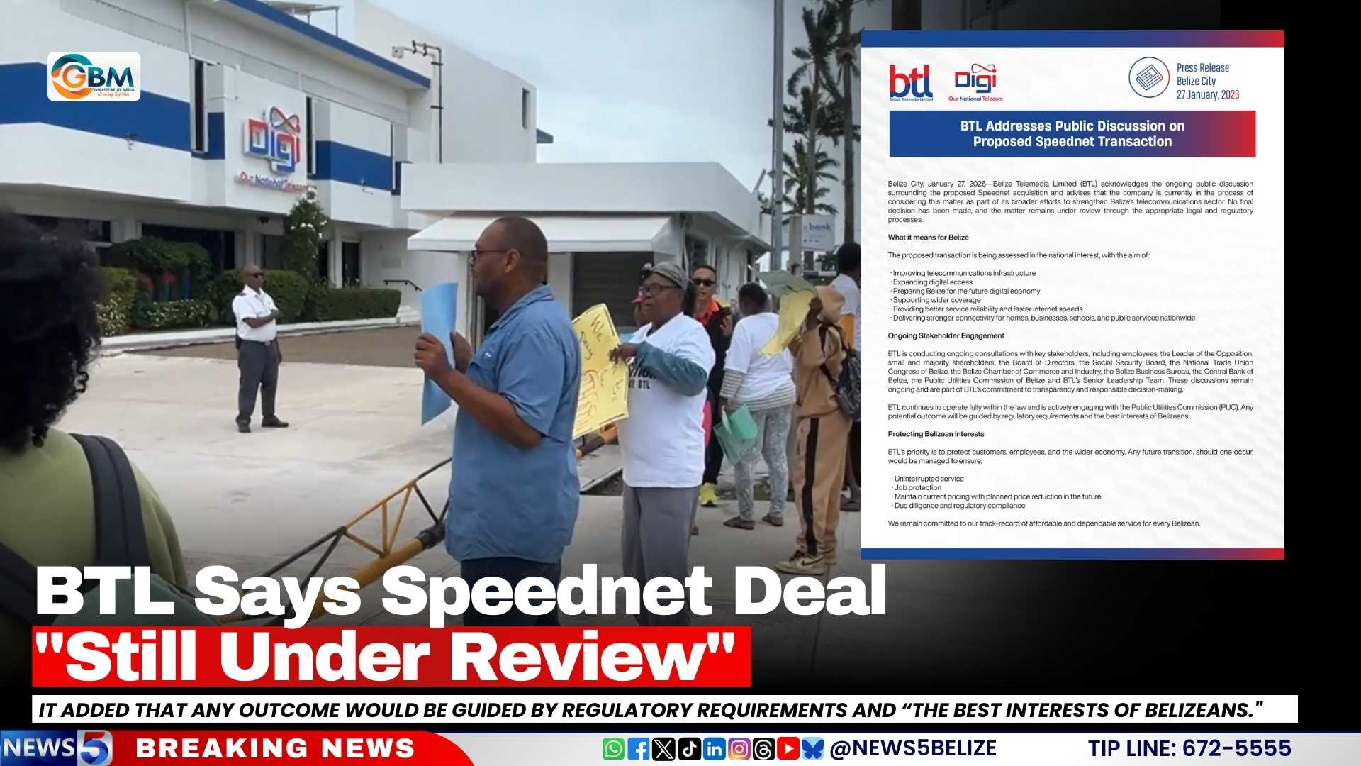 BTL Says Speednet Deal "Still Under Review"