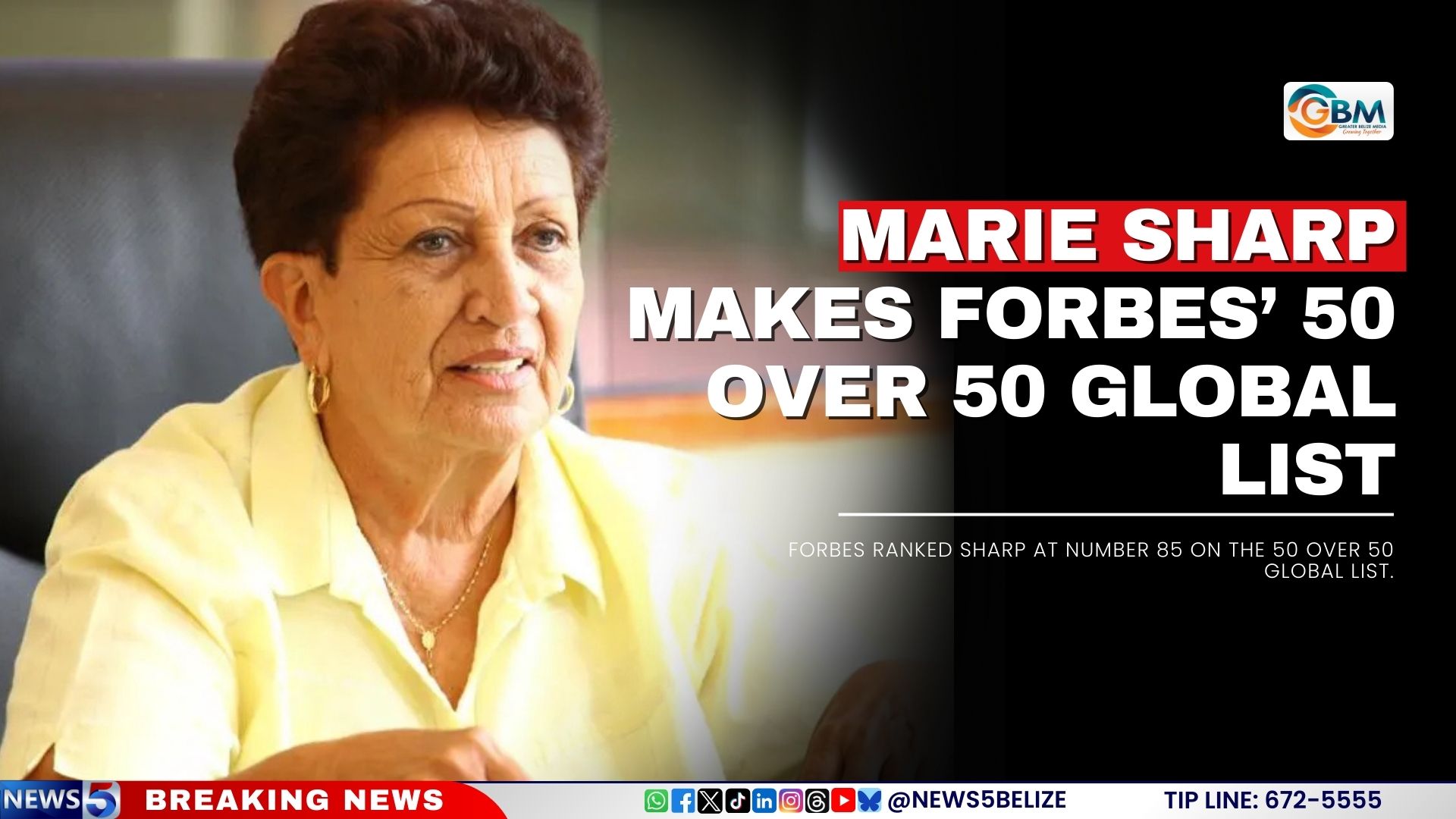 Marie Sharp Makes Forbes’ 50 Over 50 Global List | Greater Belize Media