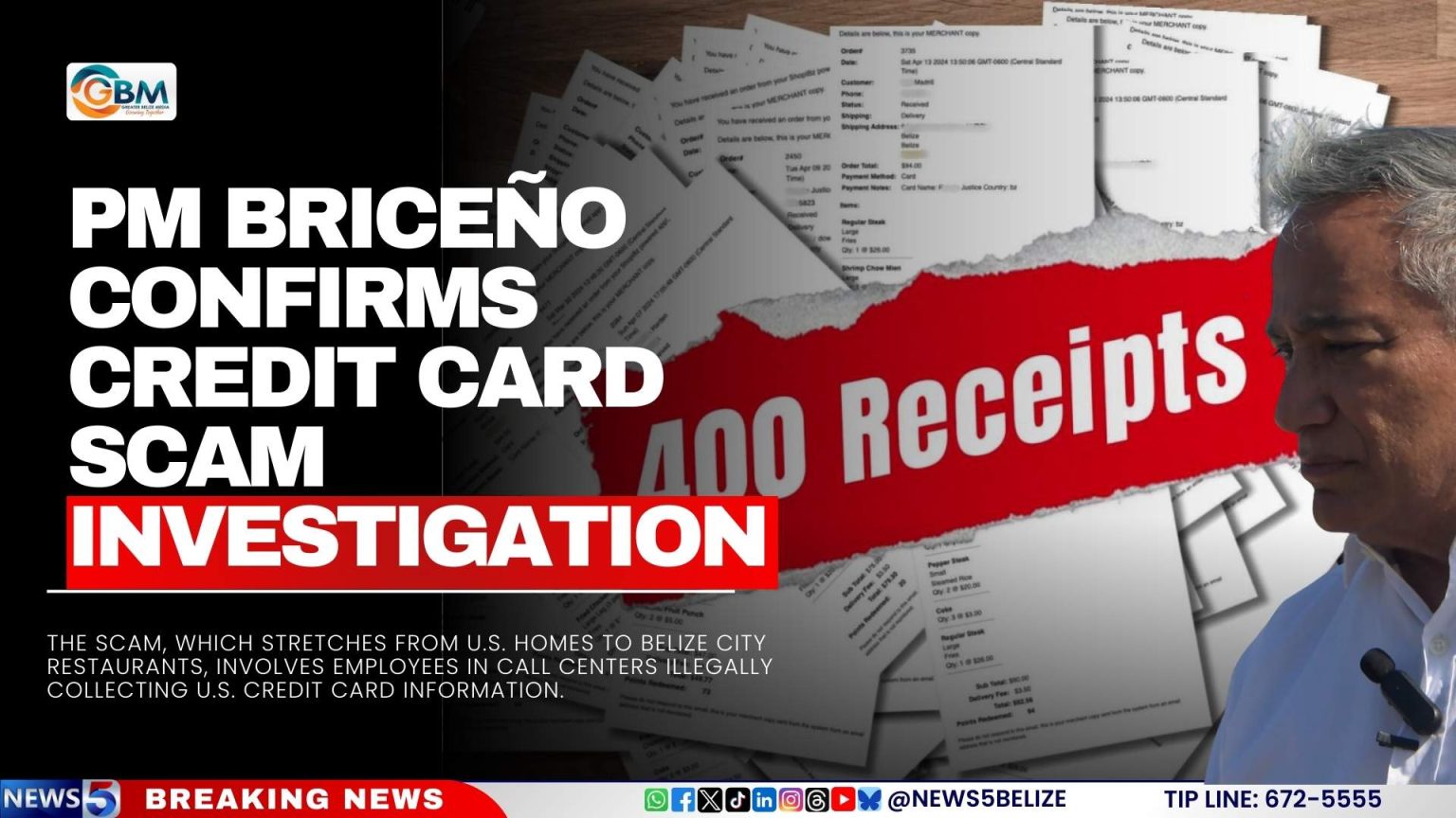 PM Briceño Confirms Credit Card Scam Investigation | Greater Belize Media