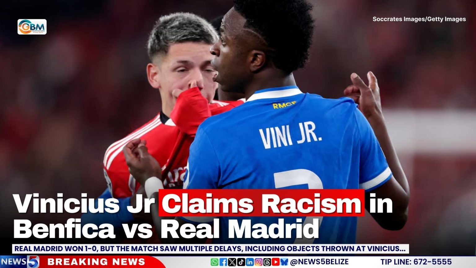 Vinicius Jr Claims Racism in Benfica vs Real Madrid | Greater Belize Media