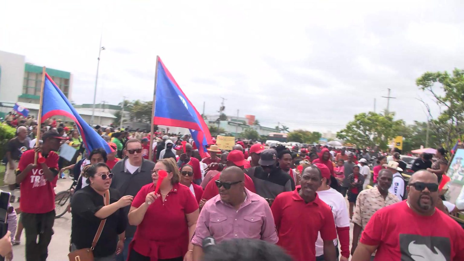Heavy Police Watch as UDP Protests SSB | Greater Belize Media