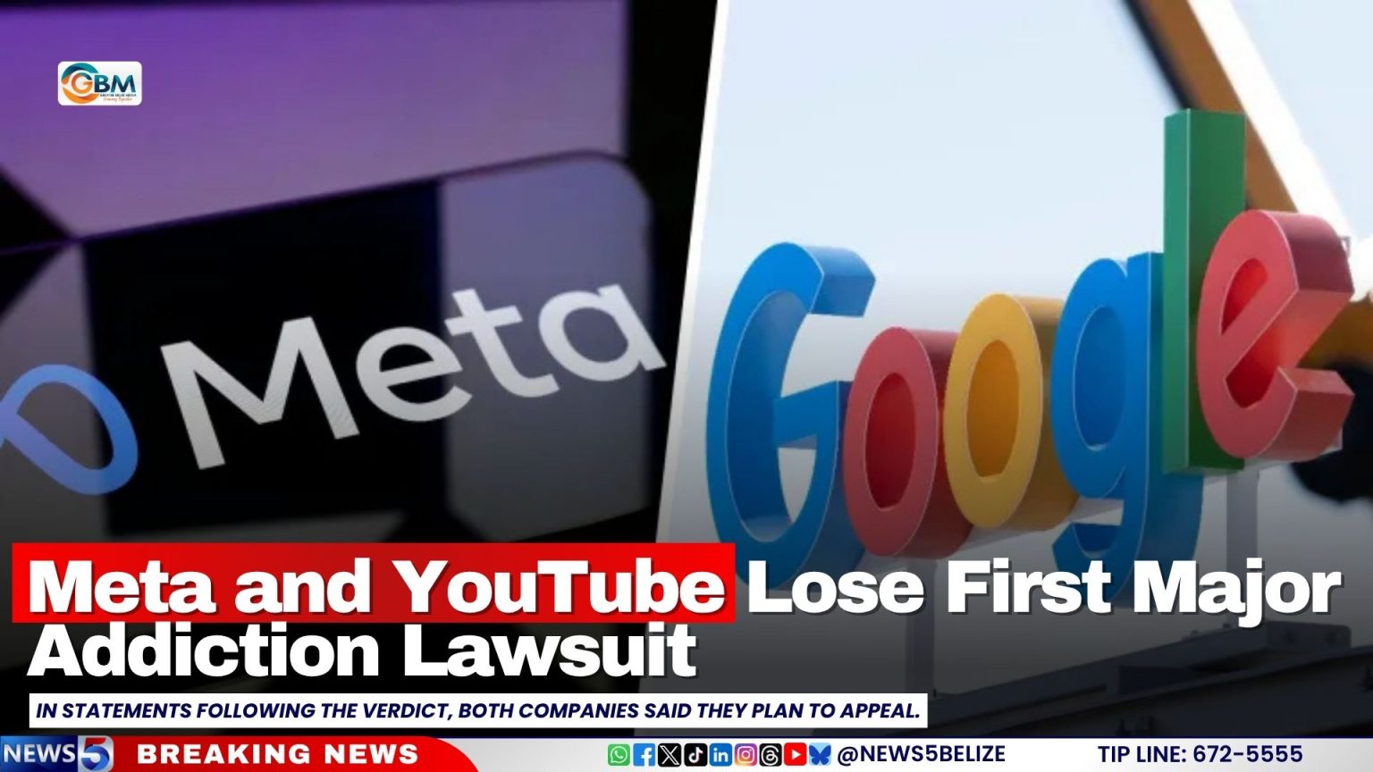 Meta and YouTube Lose First Major Addiction Lawsuit | Greater Belize Media