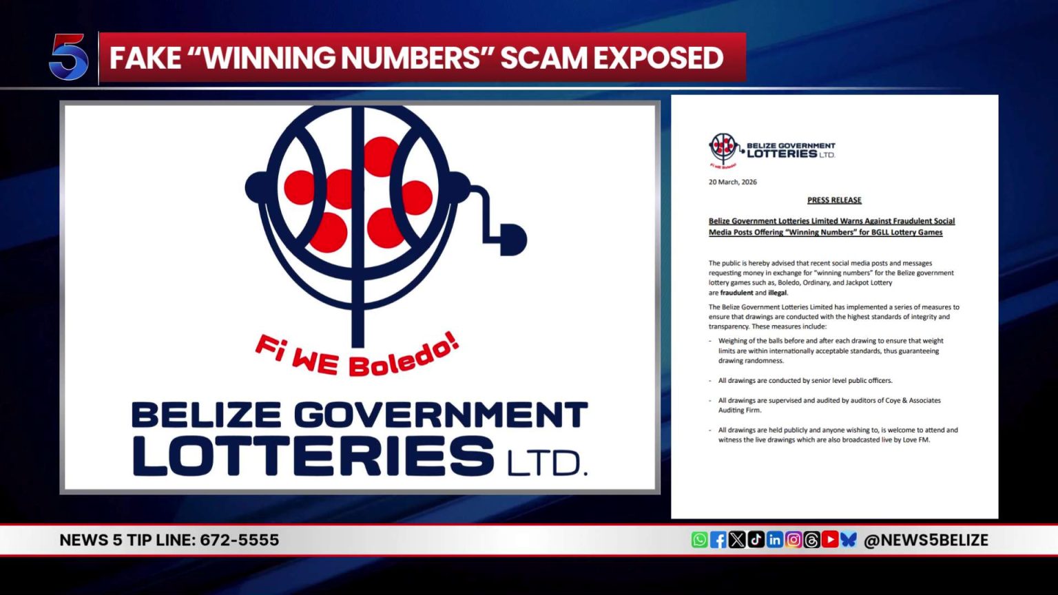 Belize Gaming & Lotteries Ltd. Warns of Rising Lottery Scam | Greater ...