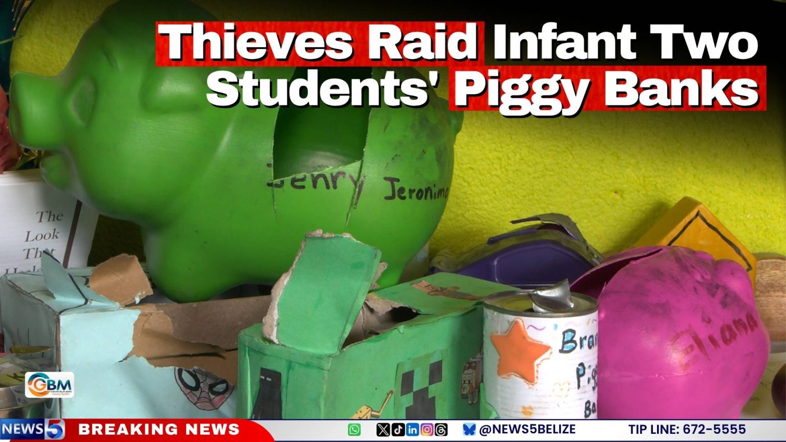 Thieves Raid Infant Two Students' Piggy Banks